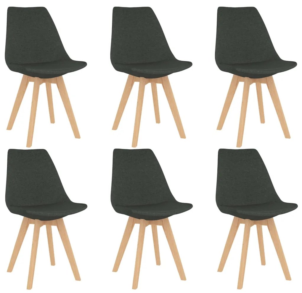 3059374 vidaXL Jídelní židle 6 ks tmavě šedé textil