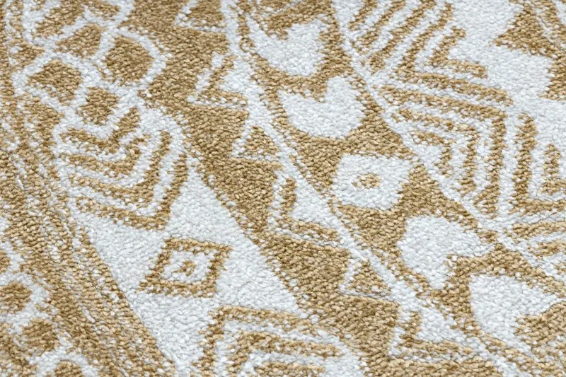 Dywany Łuszczów, Kusový koberec Napkin gold kruh, 140x140 (průměr) kruh, žlutá, chodba / předsíň