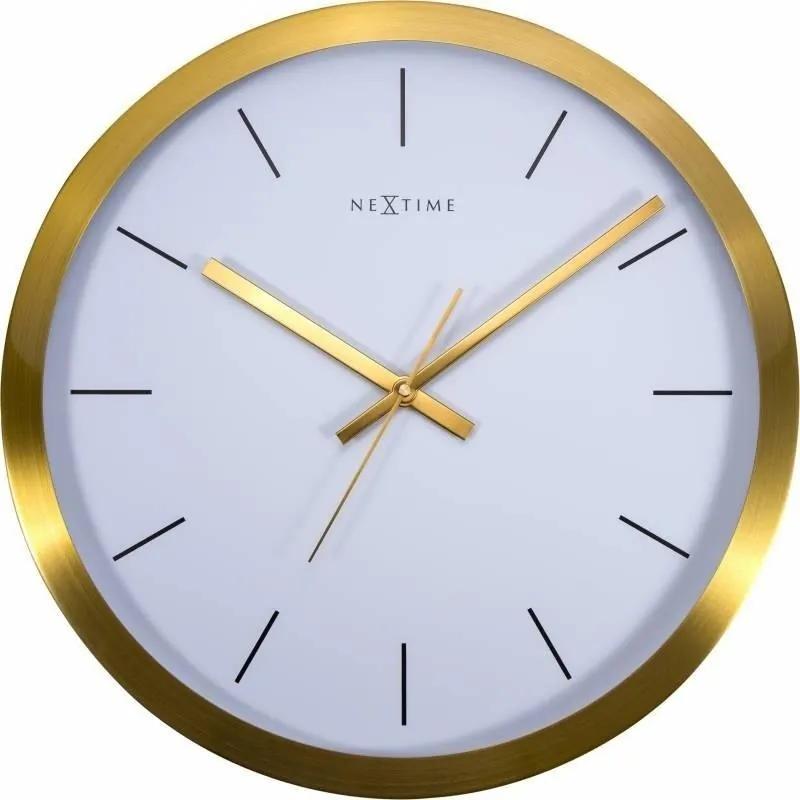 Designové nástěnné hodiny 2524gw Nextime Stripe Golg White 45cm