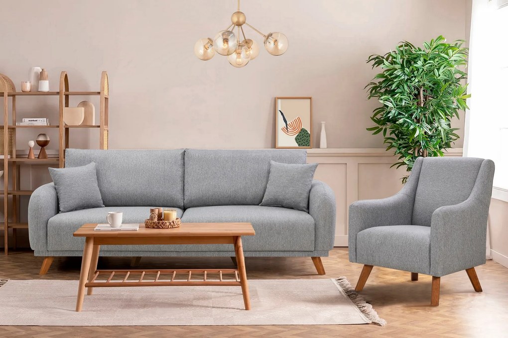 Hanah Home Set křesla a pohovky HERA šedý 237 cm