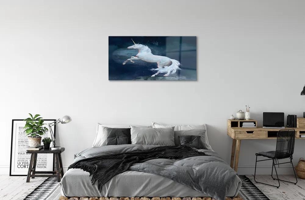 akrylový obraz Unicorn planet sky 100x50 cm