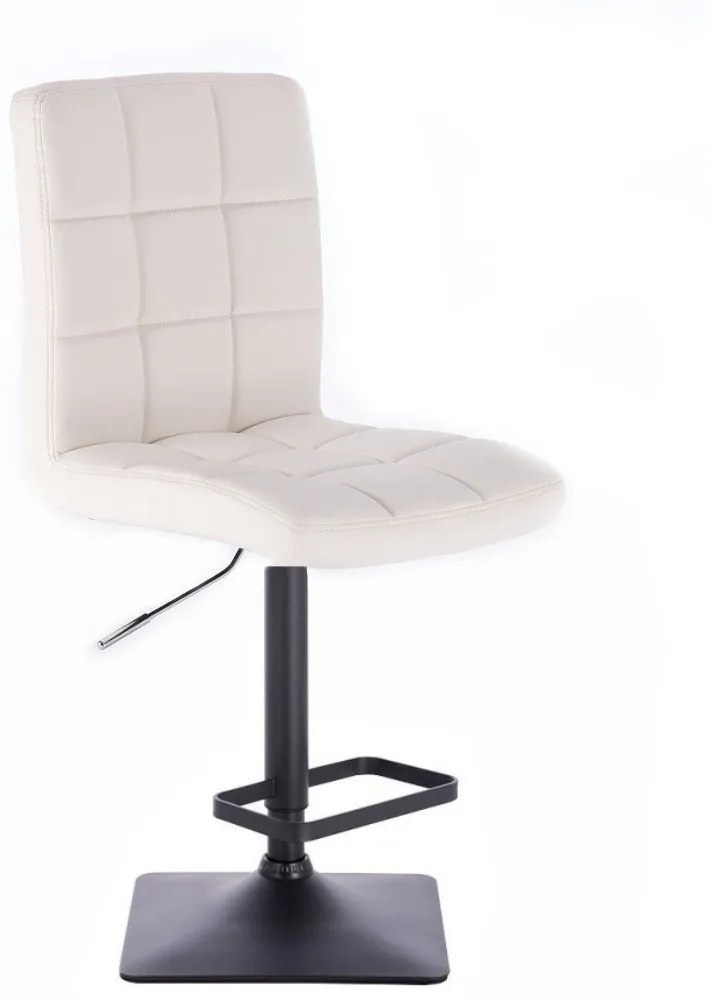 LuxuryForm Barová židle TOLEDO na černé podstavě - bílá