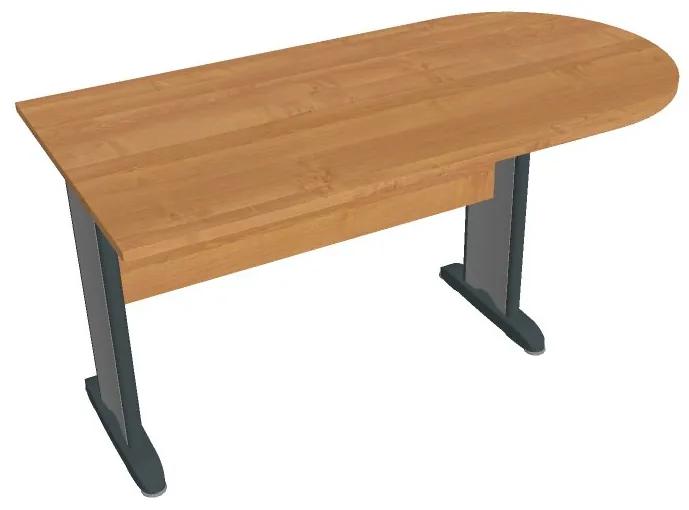 Stůl jednací oblouk 160 cm - Hobis Cross CP 1600 1 Dekor stolové desky: olše, Dekor lamino podnože: olše, Barva nohou: černá