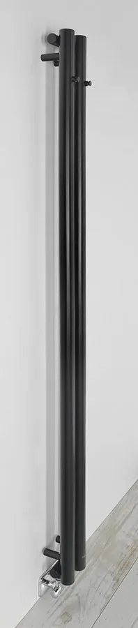 Sapho Sapho, PILON topné těleso 122x1800mm, se 2 háčky, černá mat, IZ124T