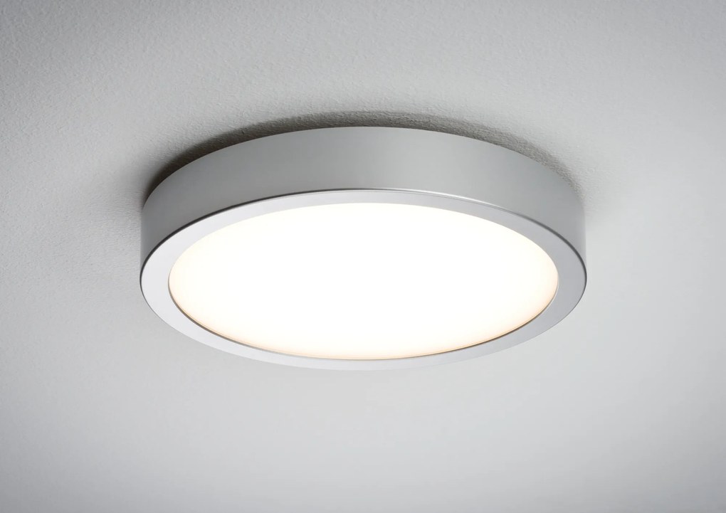 Paulmann Lunar, matně chromové stropní LED svítidlo, 12,7W LED 3000K, prům. 22cm
