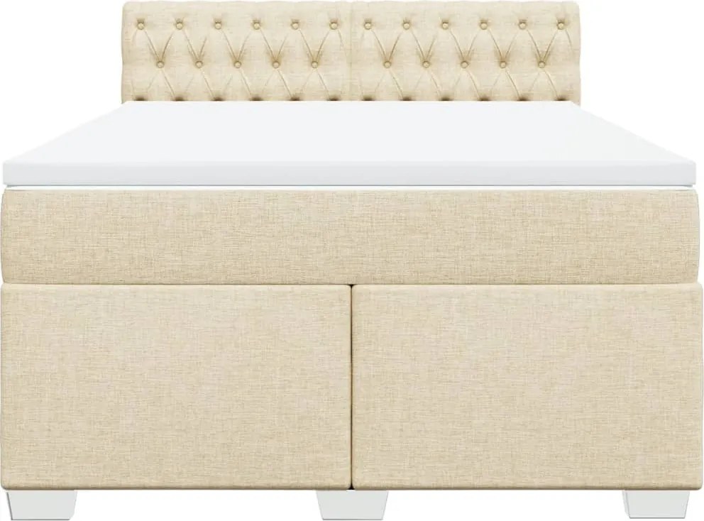 Box spring postel s matrací krémová 160x200 cm textil 3288251