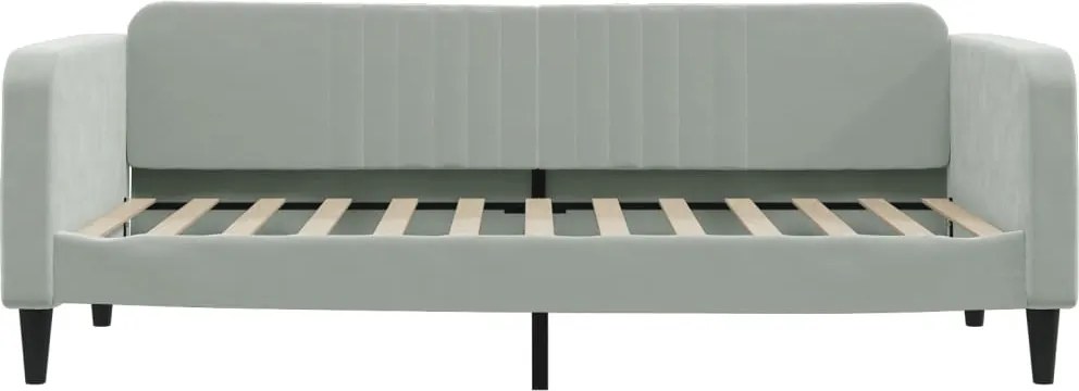 Válenda s přistýlkou světle šedá 90 x 200 cm samet 3197063