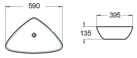 Keramické umyvadlo na desku MEXEN BELLA bílé 59x39 cm