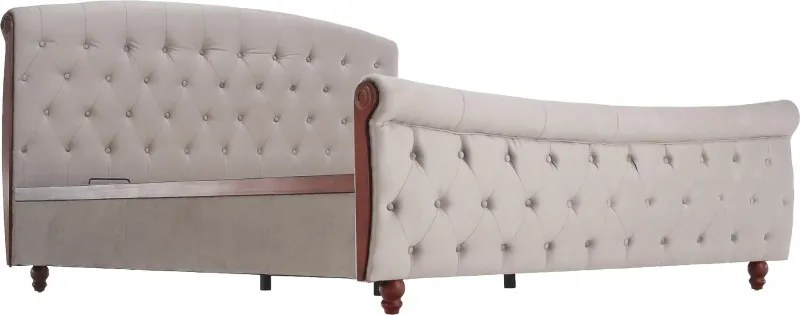 Postel s roštem, 180x200, šedohnědá Taupe Velvet látka, BARETO Kondela 0000402151