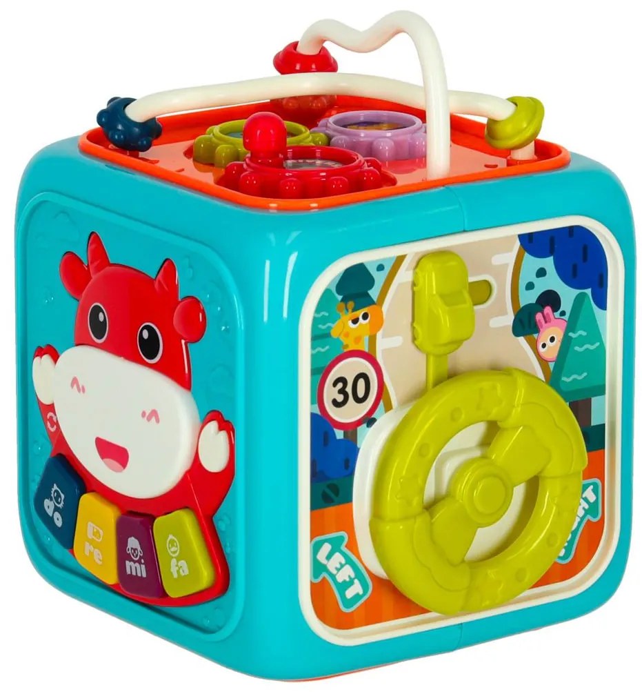 Vzdělávací třídicí kostka 6v1 modrá