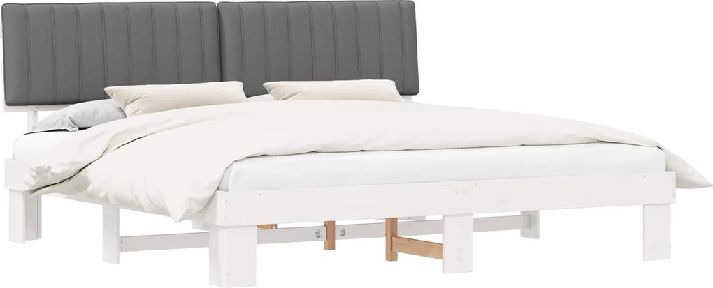 Rám postele s čalouněným čelem s čelo Světle šedá 200 x 200 cm 3398098