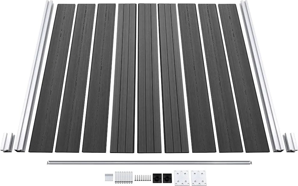 Set plotových dílců WPC 792 x (105–186) cm černý 3070440