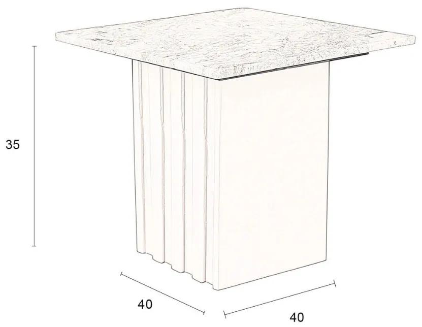 Šedý mramorový odkládací stolek DUTCHBONE CLAYTON 40 x 40 cm