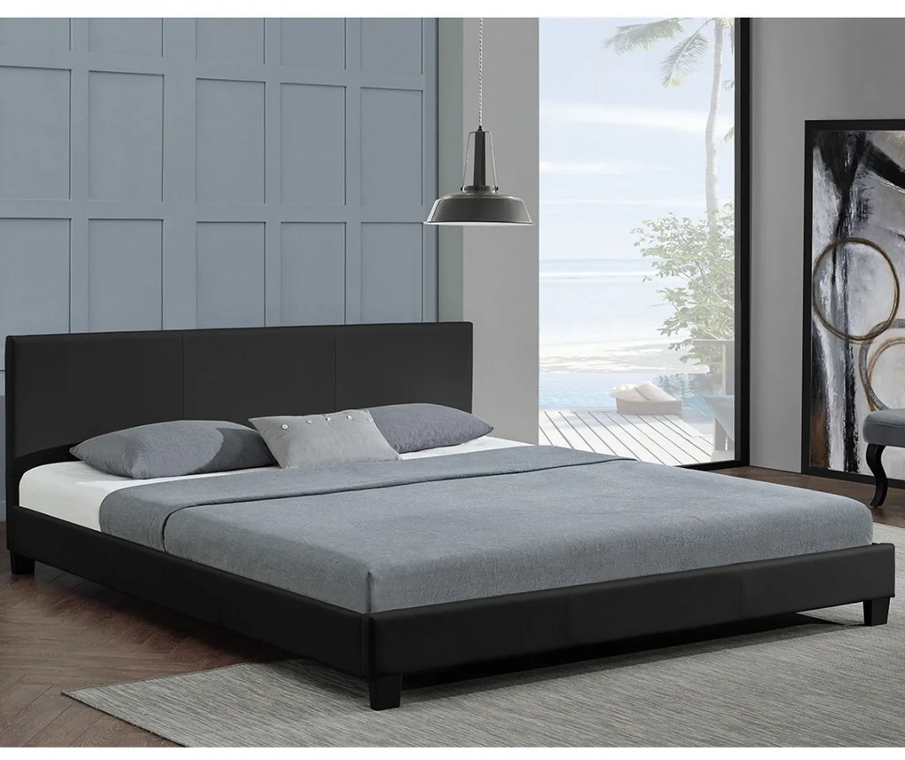 Goleto Čalouněná postel Barcelona 160 x 200 cm | černá