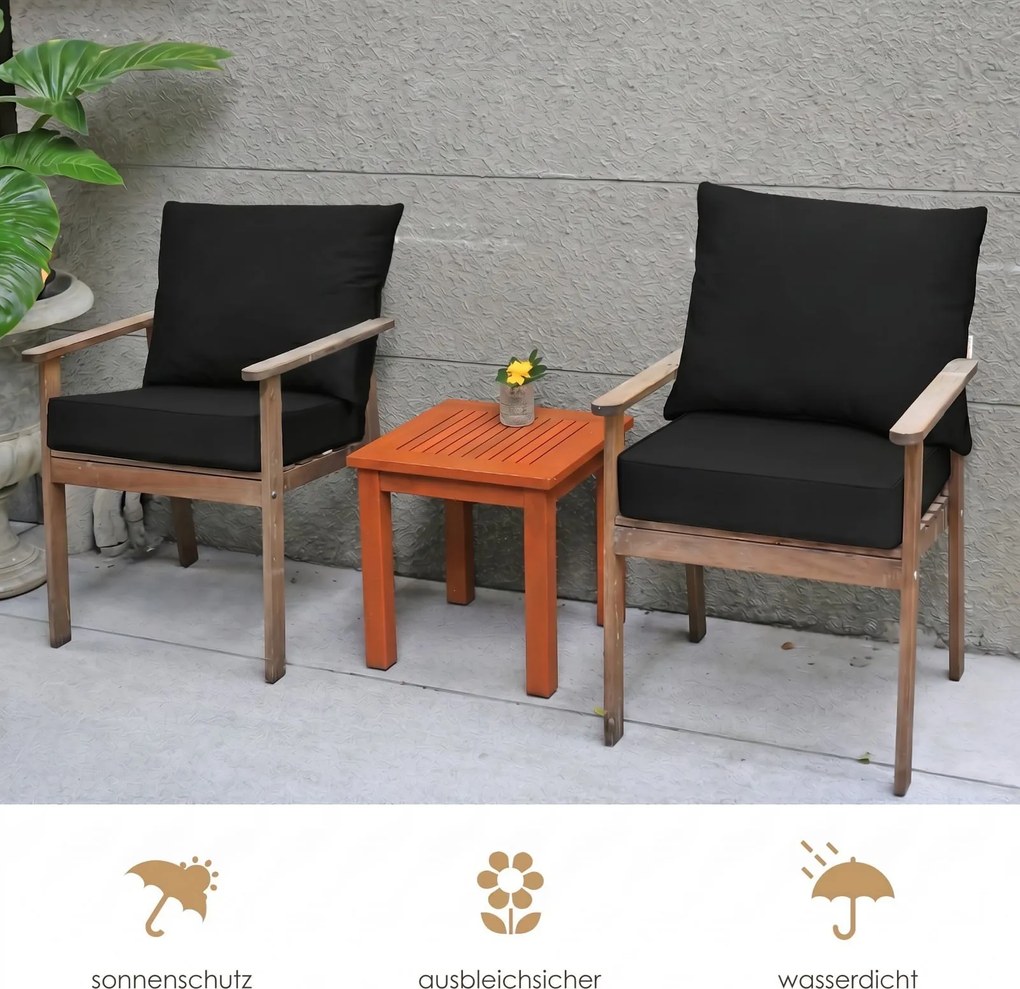 Costway Polštář na zahradní nábytek sedák + opěrák 60 x 40 x 20 cm polštáře
