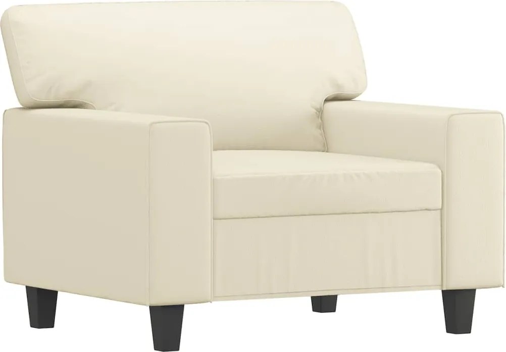 Křeslo s podnožkou krémové 60 cm umělá kůže 3201160