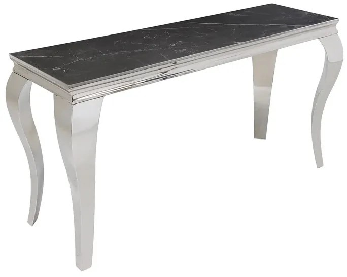 Designová konzole Rococo 140 cm černá / stříbrná