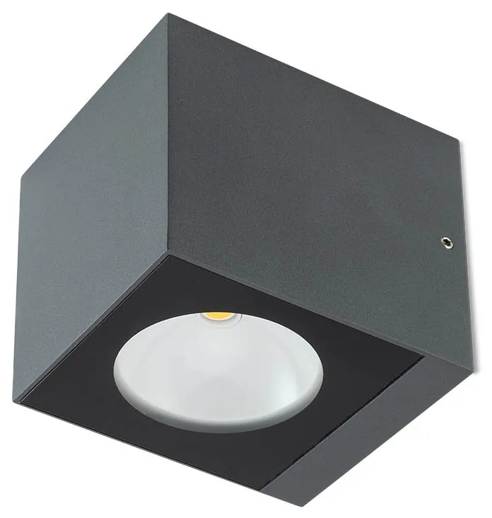 Redo Group 90098 Teko, šedé nástěnné exteriérové svítidlo se svícením dolu, 6W LED 3000K, výška 9,4cm, IP65