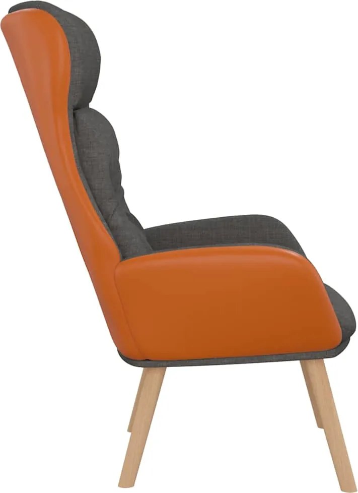 Relaxační křeslo tmavě šedé textil a PVC 341302
