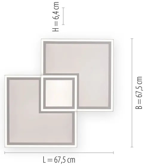 Leuchten Direkt 14855-16-LED Stmívatelné stropní svítidlo EDGING LED/51W/230V+DO