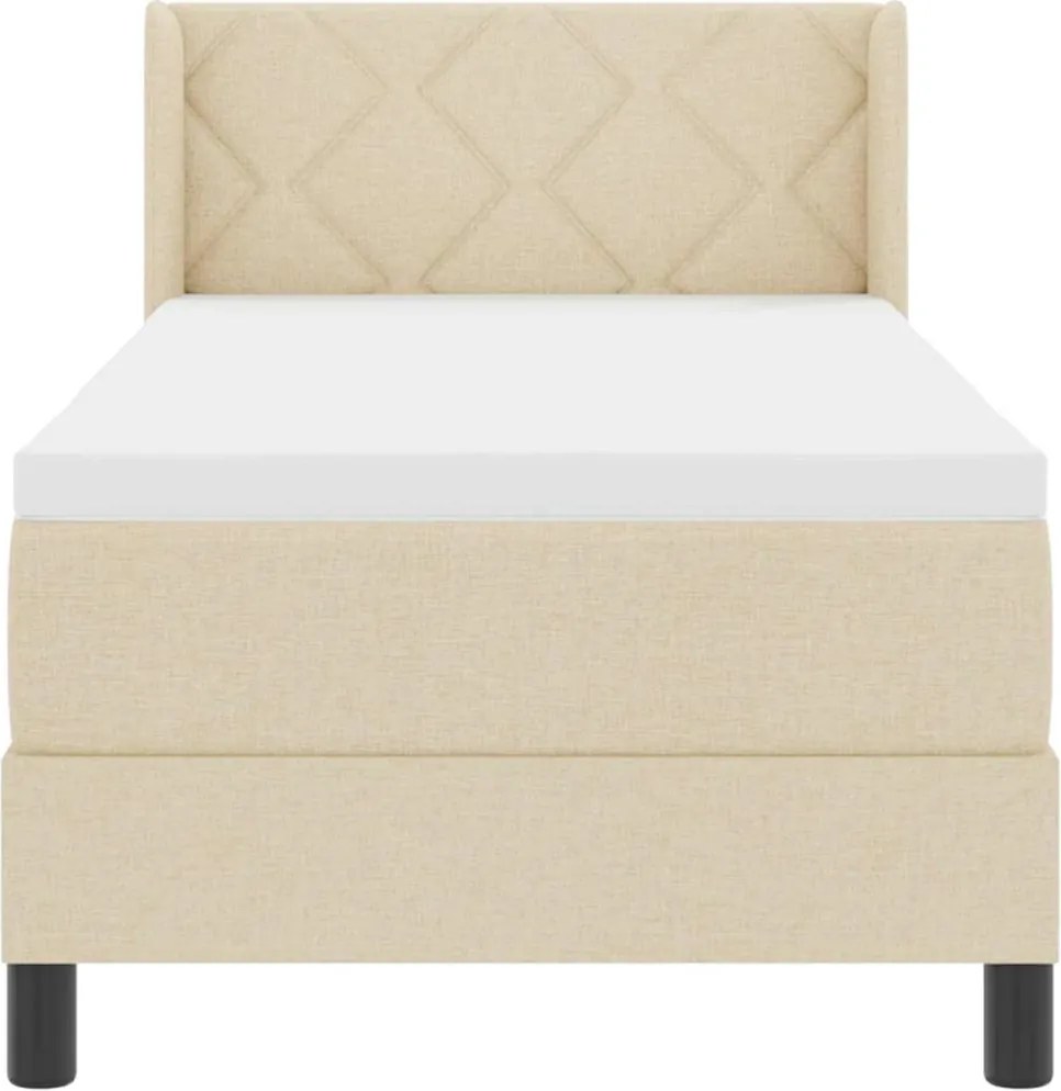 Postel s boxspringem s čelo Krémová 200 x 80 cm textil 3341137