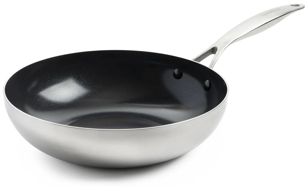 GreenPan Nerezová wok pánev s keramickým nepřilnavým povrchem, Geneva, Ø 28 cm CC004781-001