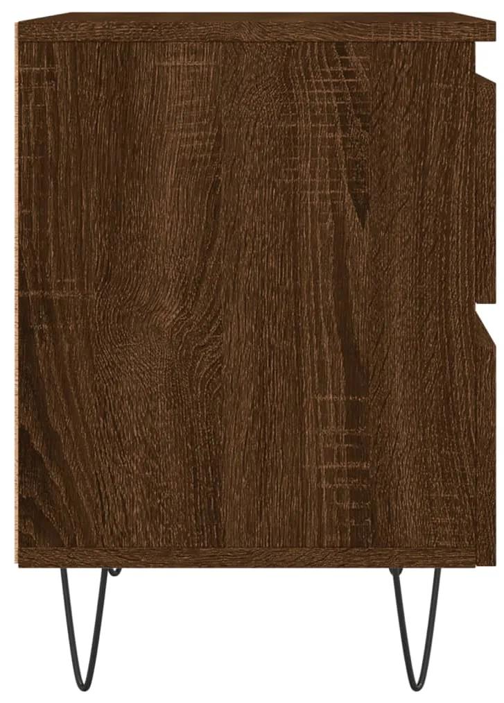 Noční stolek hnědý dub 40 x 35 x 50 cm kompozitní dřevo