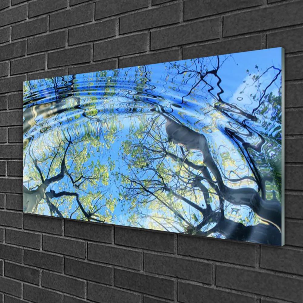 Obraz na skle Voda Stromy Umění 140x70 cm