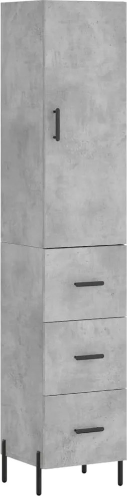 Skříň highboard betonově šedá 34,5x34x180 cm kompozitní dřevo 3198861