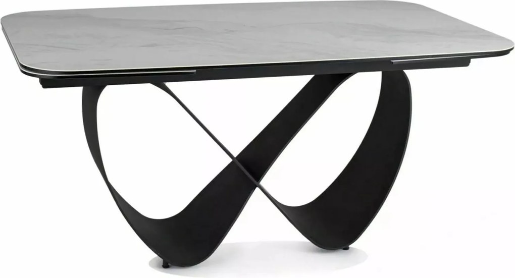 Rozkládací jídelní stůl Infinity 160/240 cm bílý mramor/černý