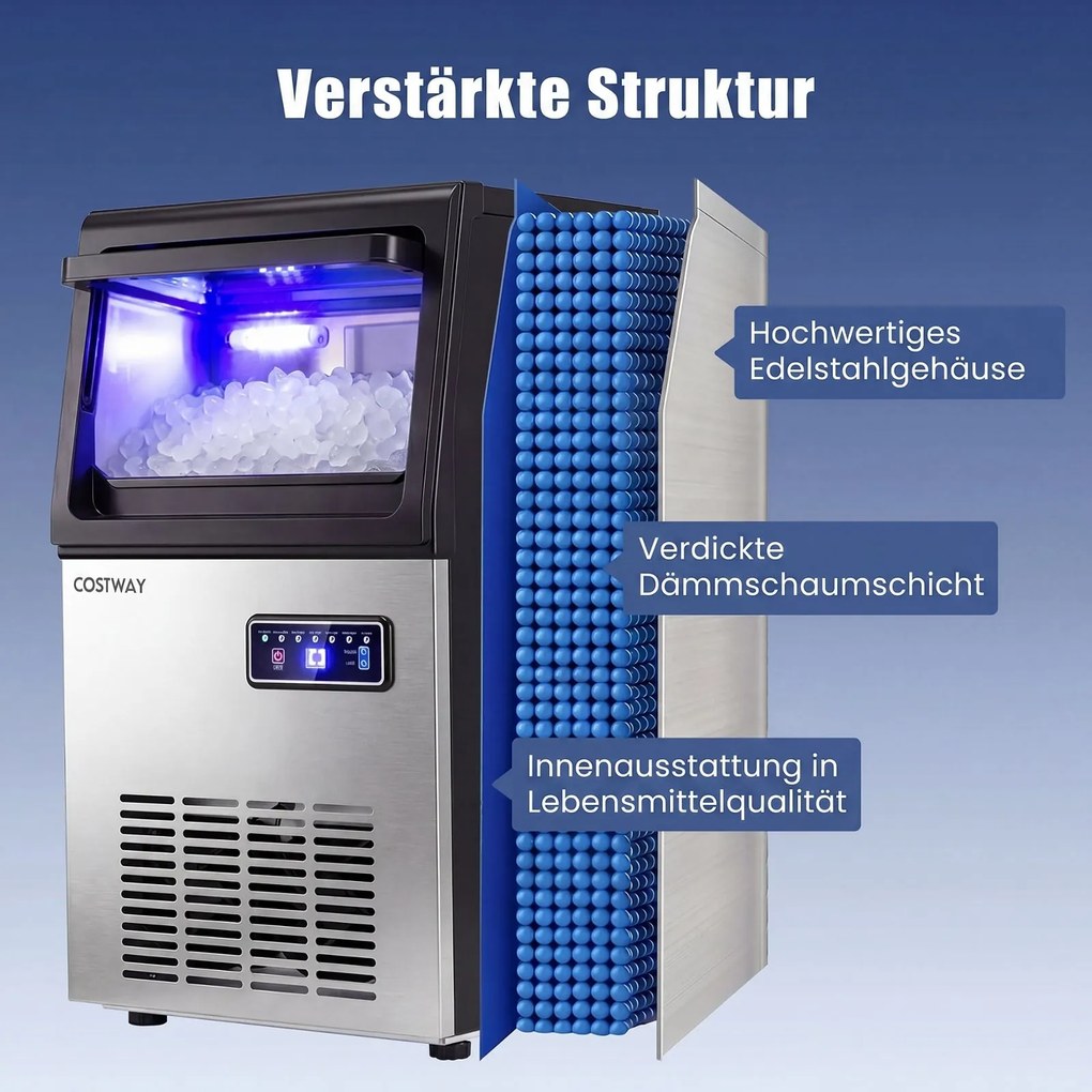 Costway Komerční stroj na žvýkání ledu z nerezové oceli 41 kg/24 hod.
