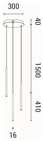 LED Lustr na lanku CASCADE LED/6W/230V 3000K pr. 30 cm