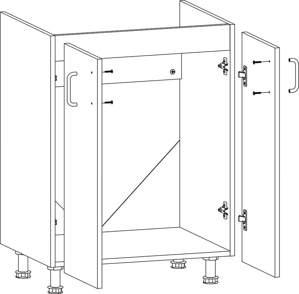 ASPEN b | dolní skříňka pod dřez D60Z | 60 cm | bílá lesk