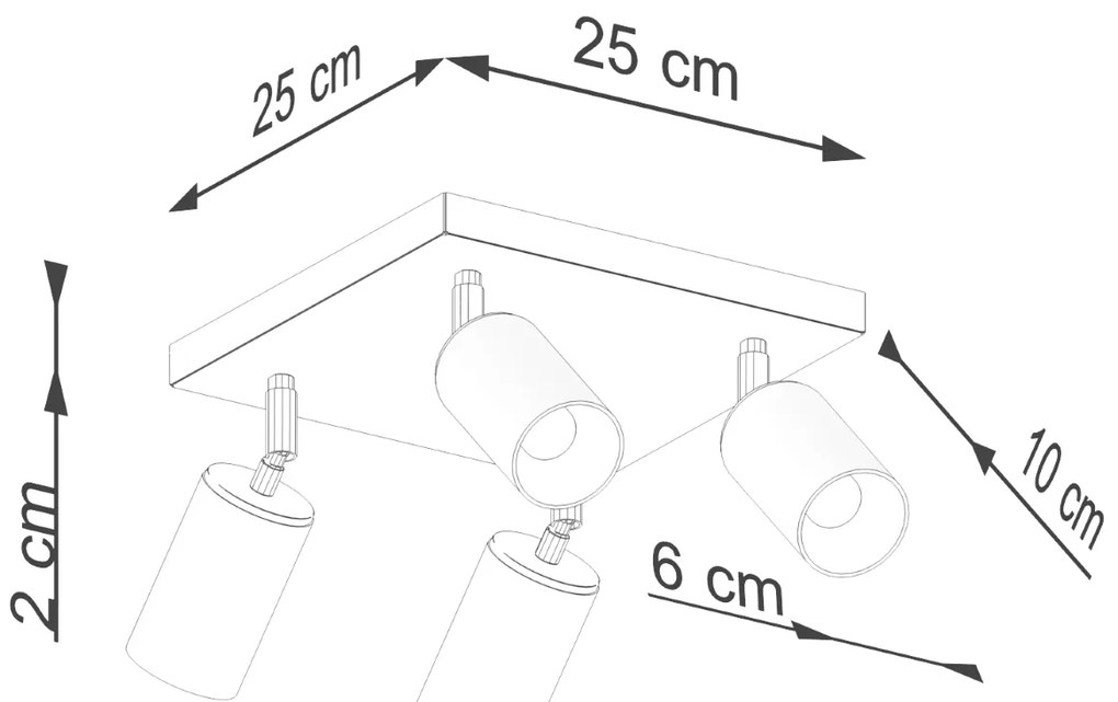 Sollux Lighting Stropní svítidlo WINX 4 Černá/chromové