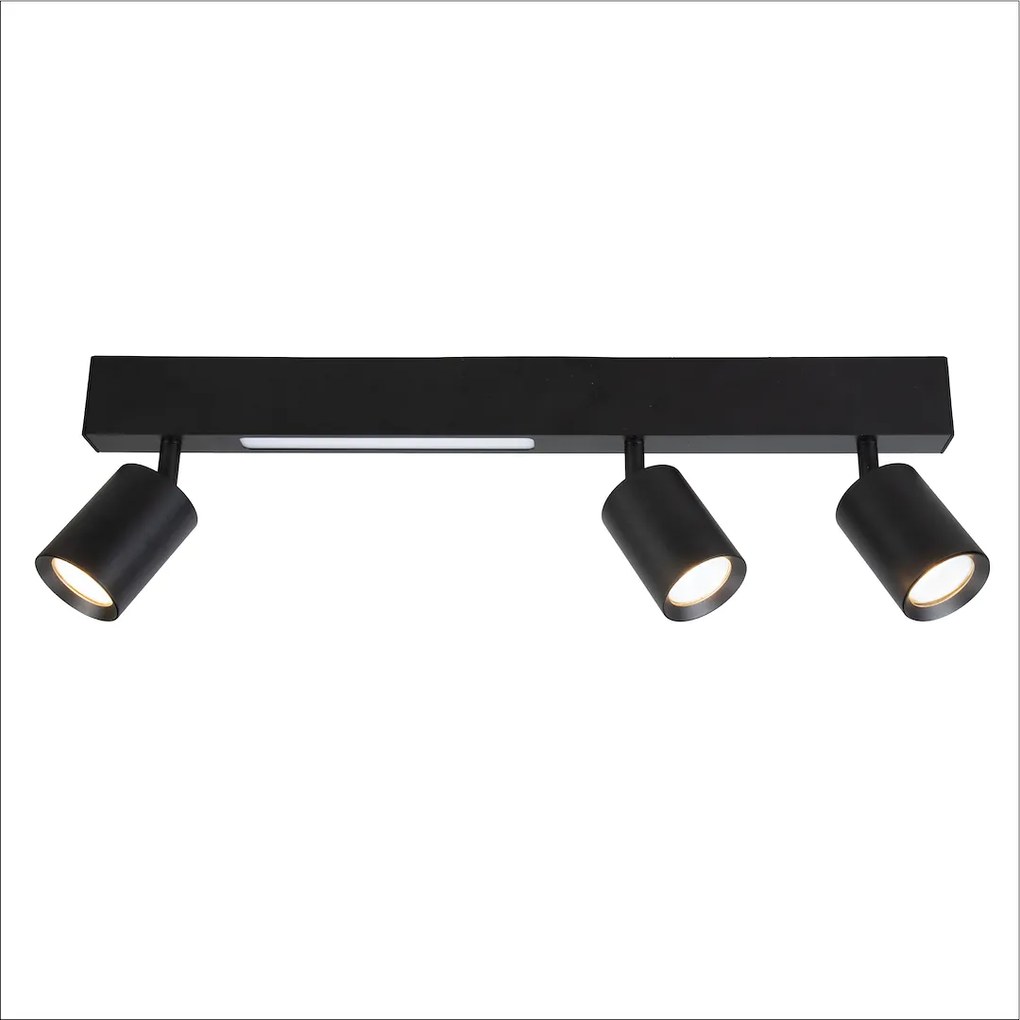 Stropní svítidlo Magnet, 3x černé kovové stínítko + 1x LED 5W, b