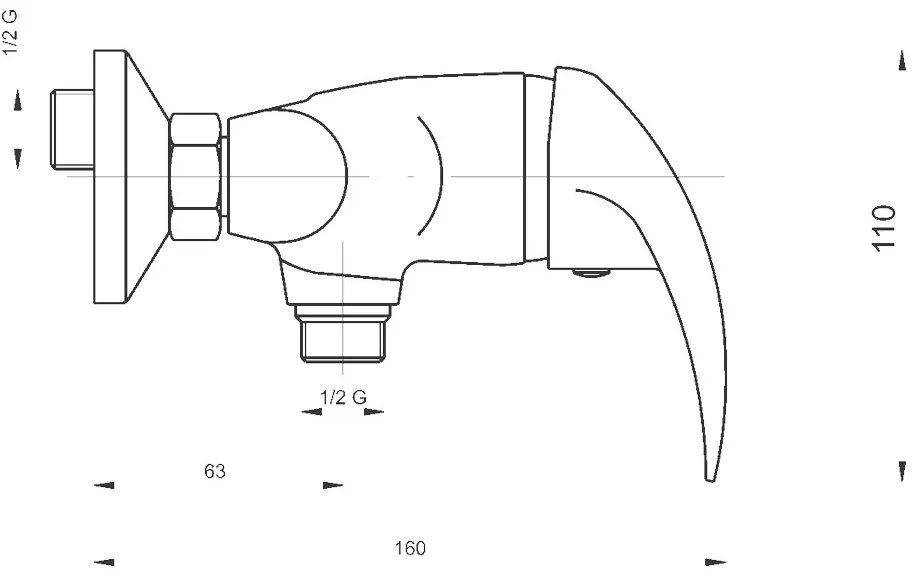 Novaservis Titania Lux 91060/1,0 sprchová baterie nástěnná 150 mm