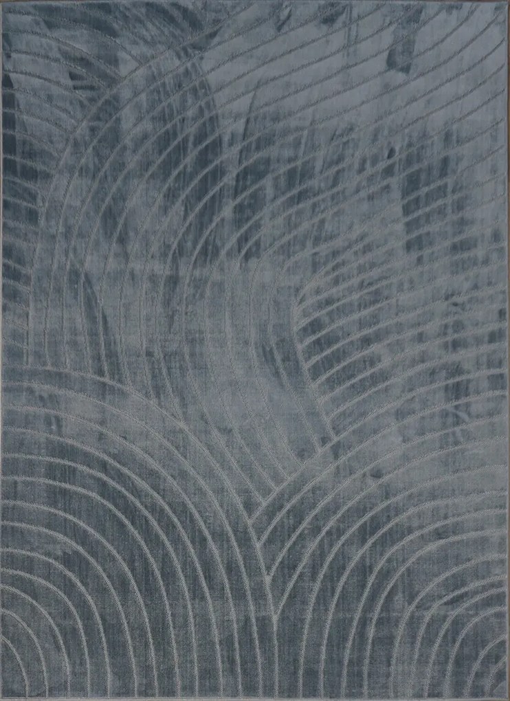 BE Koberec Zen Garden Collection 2402 BLUE - modrý obdélníkový Rozměr: 140x190 cm