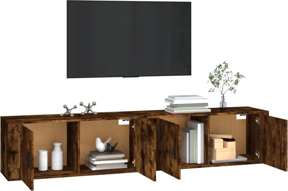 Nástěnné TV skříňky 2 ks kouřový dub 100 x 34,5 x 40 cm 3188371