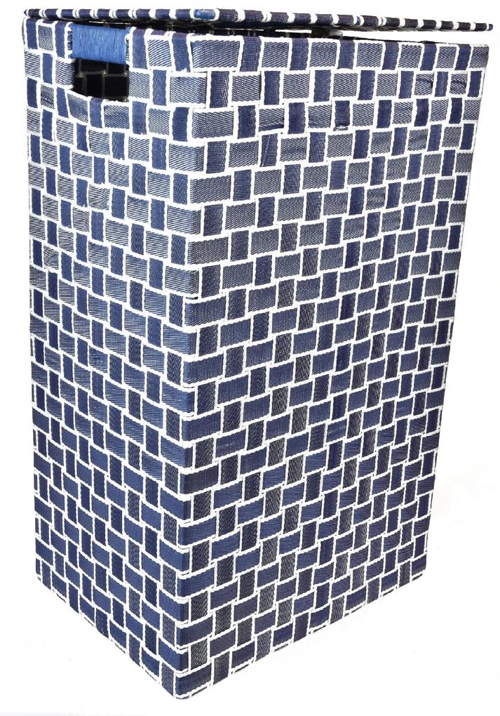 Vingo Koš na prádlo modro-bílý Rozměry (cm): 43x34, v. 64