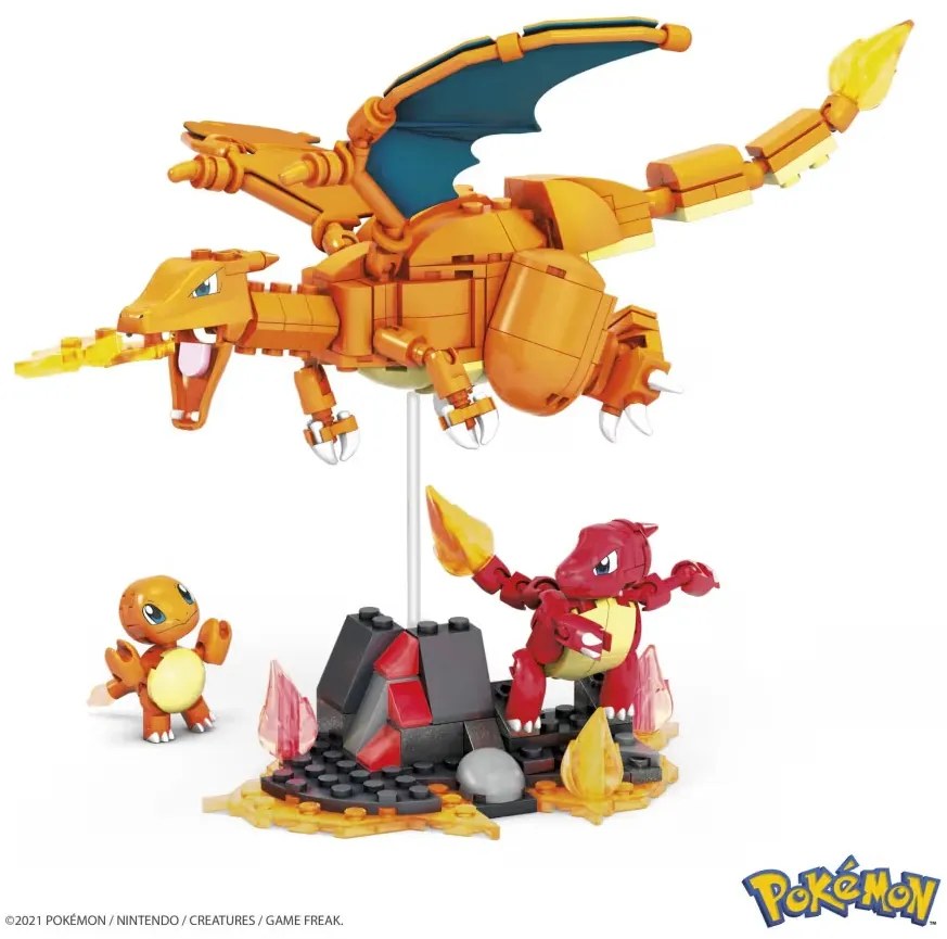 Mattel mega pokémon construx - charmander evolution set