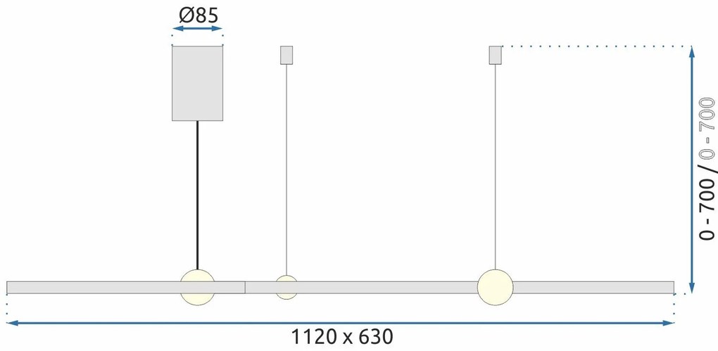 Toolight Ring 3 vedl lampa + dálkové ovládání APP752-30-40-50 černá