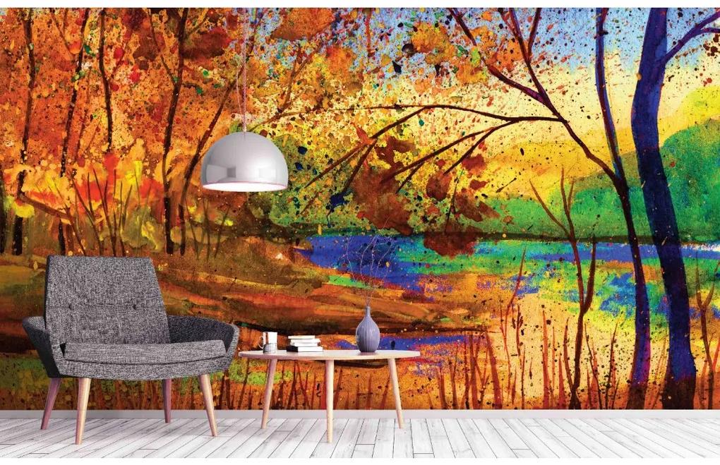 Malvis ® Tapeta Podzimní malba Vel. (šířka x výška): 432 x 290 cm