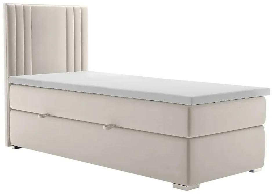Luxusní jednolůžková postel TESA Krémová 90x200 cm Levá