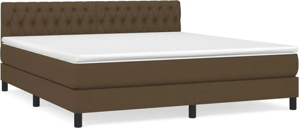Box spring postel s matrací tmavě hnědá 180x200 cm textil 3140316