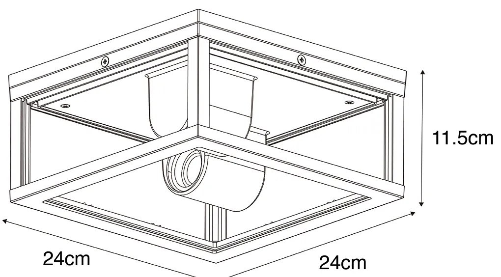 Chytré venkovní stropní svítidlo černé s žebrovaným sklem vč. WiFi A60 - Charlois