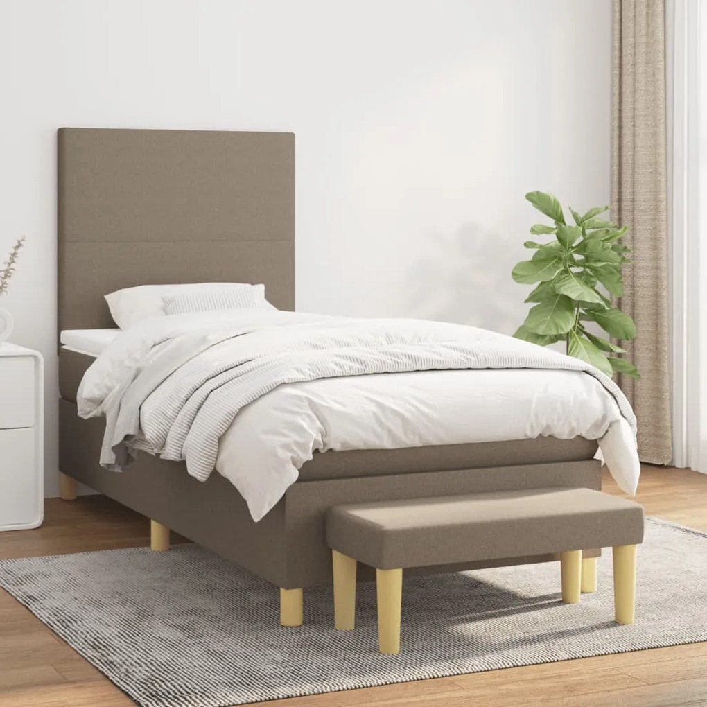 Box spring postel s matrací taupe 90x190 cm textil 3136961