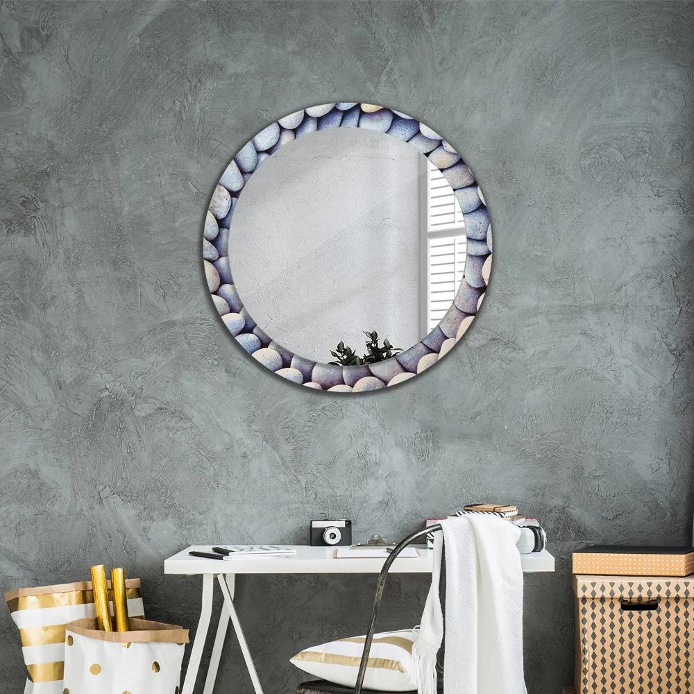 Kulaté dekorativní zrcadlo Kolo mořských kamenů fi 80 cm