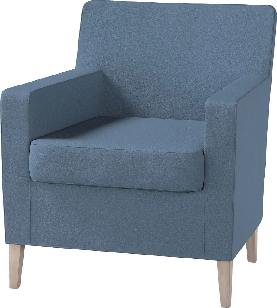 Potah na křeslo IKEA Karlstad barva modrá látka pletený vzor