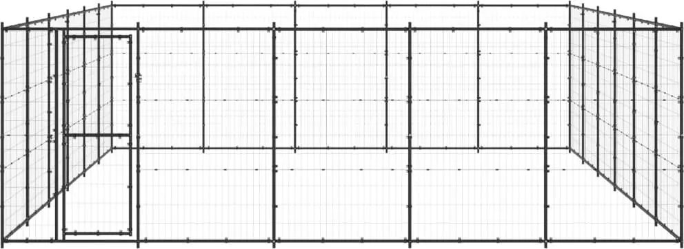 vidaXL Venkovní psí kotec pozinkovaná ocel 36,3 m² [3082324] Barva: Černá