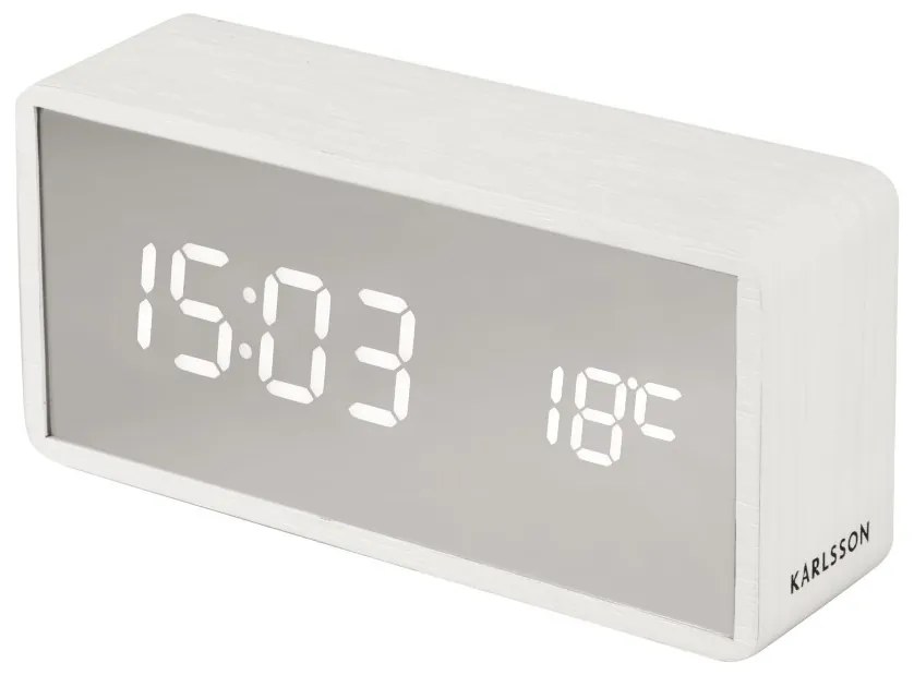 Designové LED hodiny - budík 5879WH Karlsson 15cm